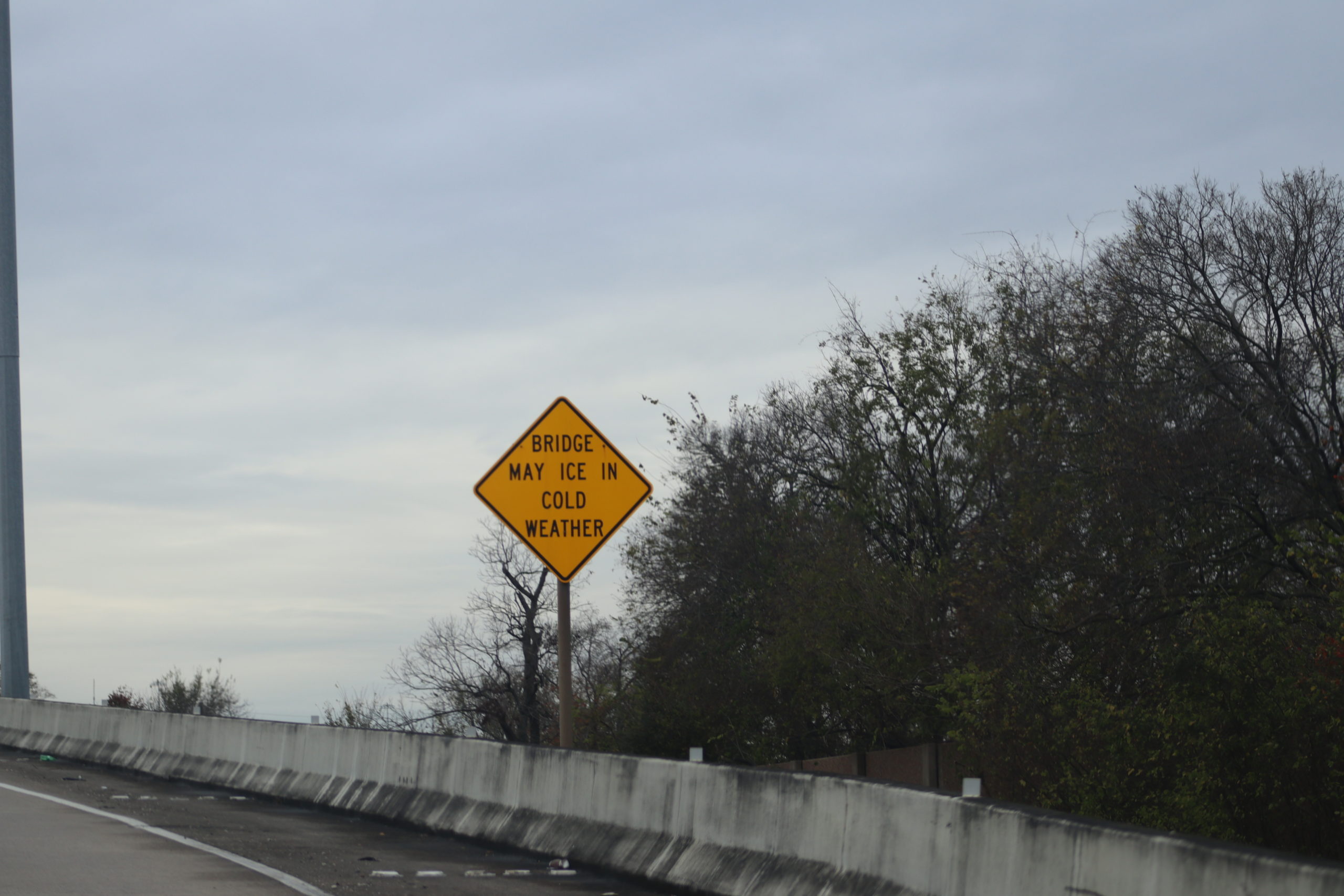 Photo of Bridge May Ice in Cold Weather Signage - Rideshare Houston
