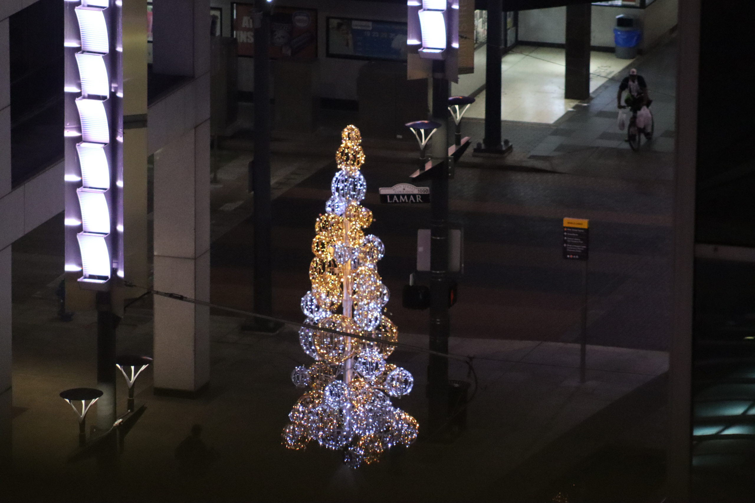 Photo of Lighted Christmas Tree in Main Street Square Houston ...