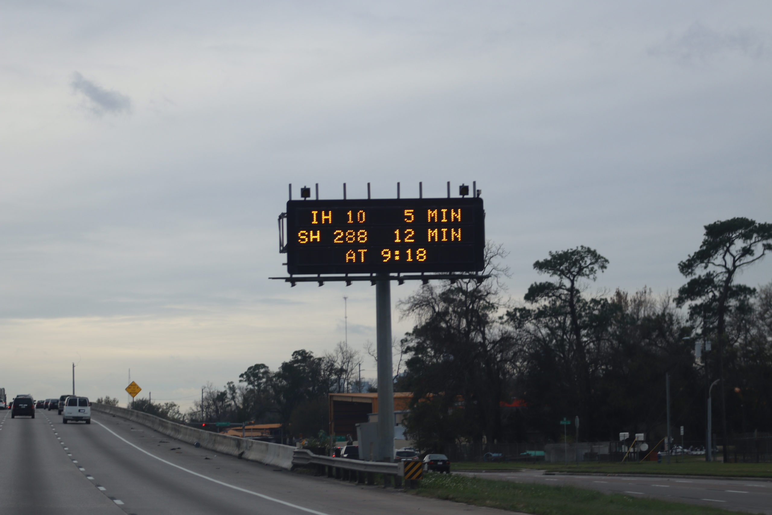Photo of Transtar Traffic Times Signage – 59 South - Rideshare Houston