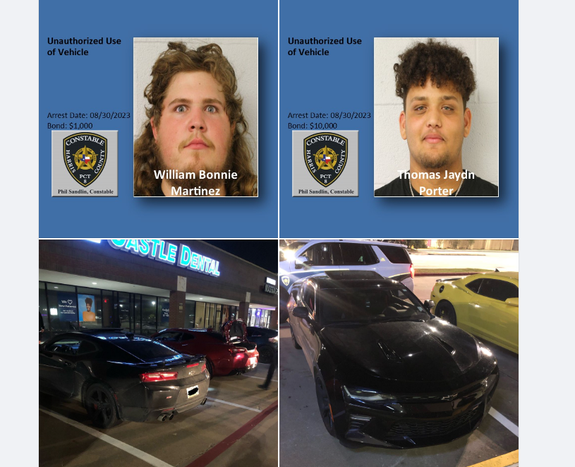 Two Suspects Arrested for Unauthorized Use of Stolen Vehicles Following ...