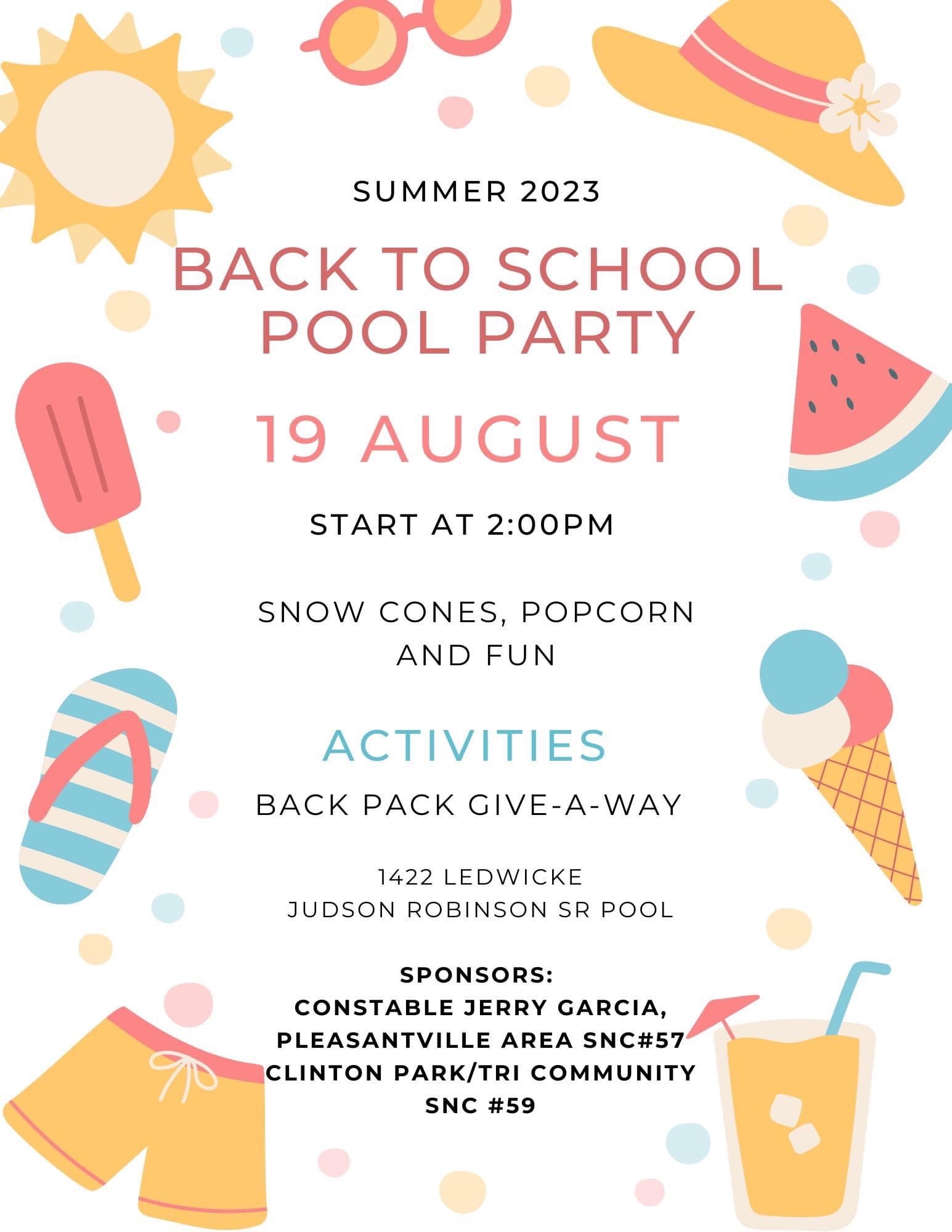 Back-to-School Pool Party and Backpack Giveaway Hosted by Constable ...