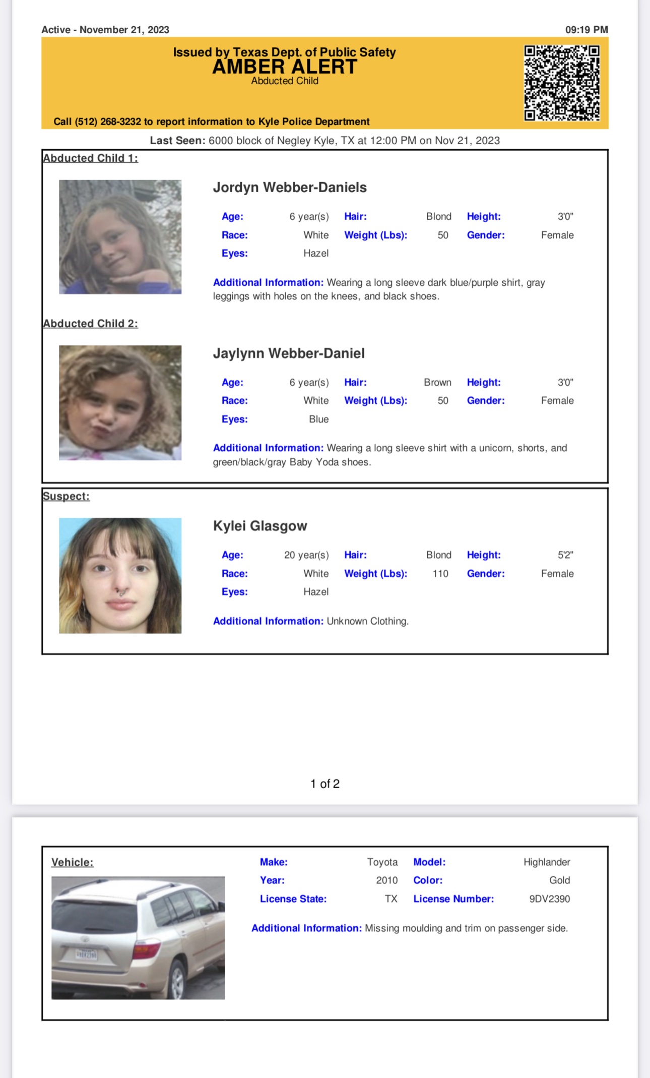 Child Abduction Alert in Kyle, Texas: Authorities Seek Public’s Help - Rideshare Houston